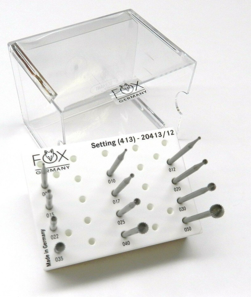 Fox Stone Setting Burs Set Fig 413 Jewelers Bur 12 Pc 009-050 Jewelry ...