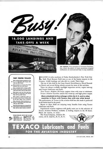 Vintage 1941 Aviation Print Ad - TEXACO Lubricants & Fuels for Aviation ...