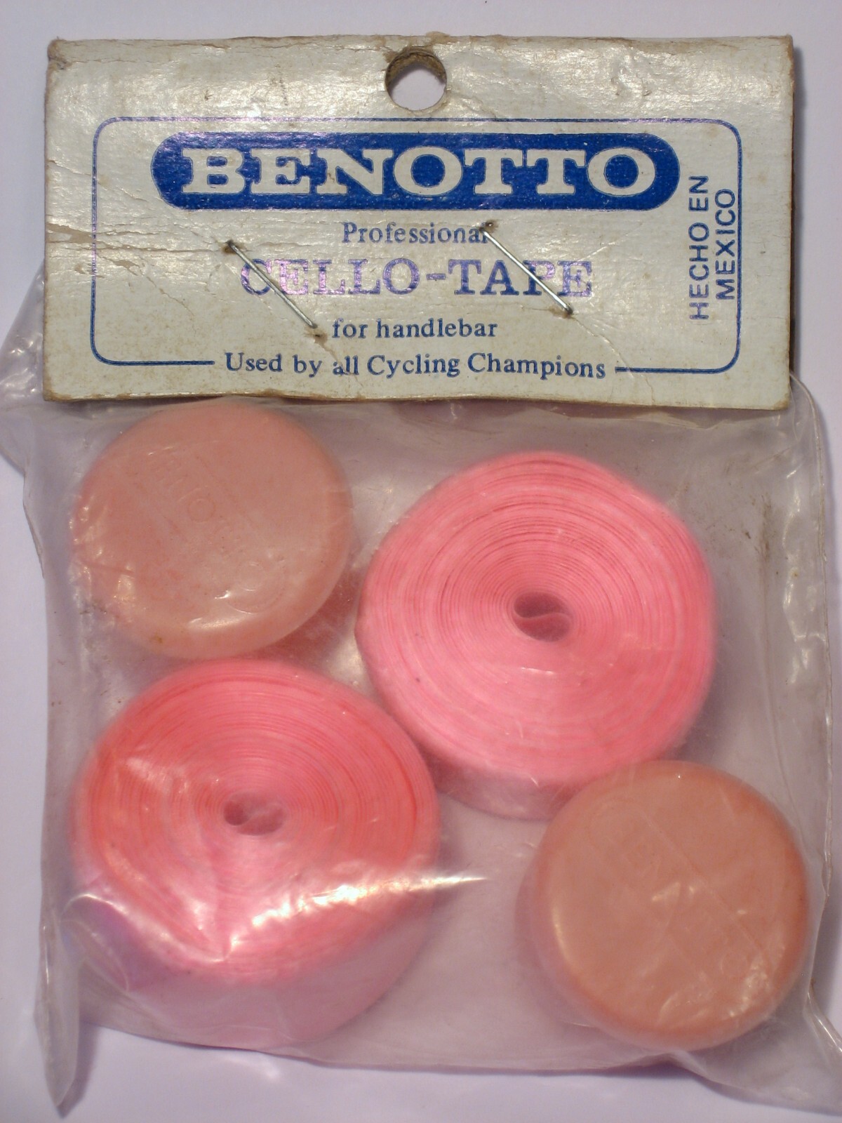BENOTTO PINK HANDLEBAR TAPE CELLO-TAPE SATIN FINISH WITH PINK BAR END ...