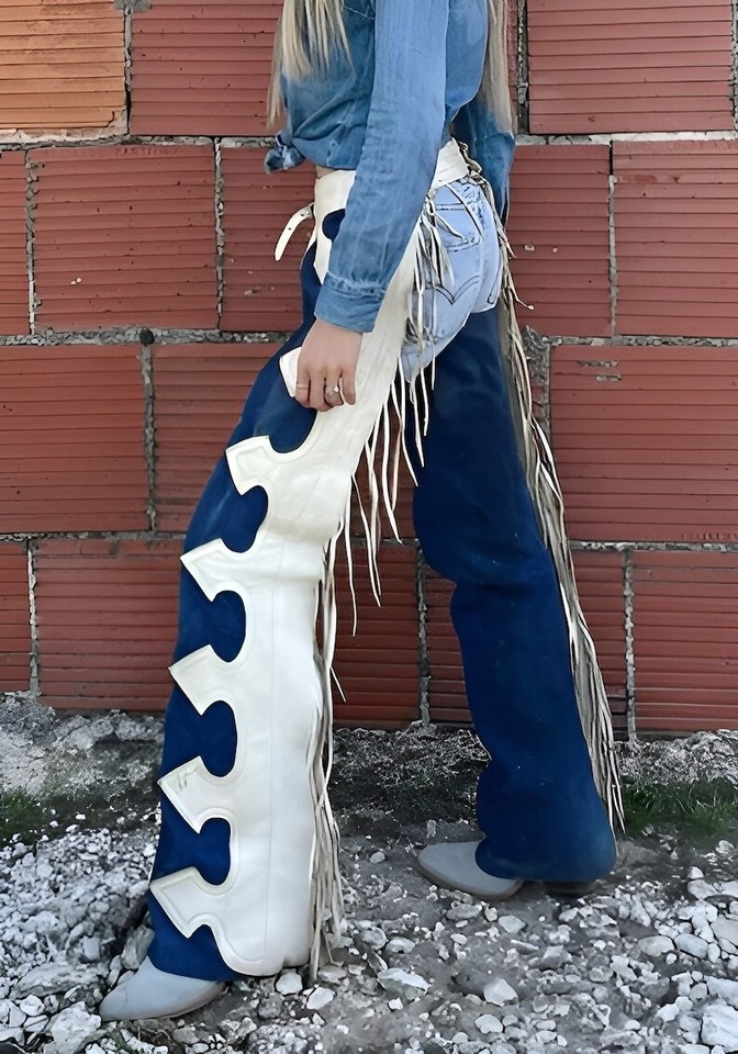 Womens Handmade Native Cowgirl Style Suede Leather Chap Rodeo Chap ...