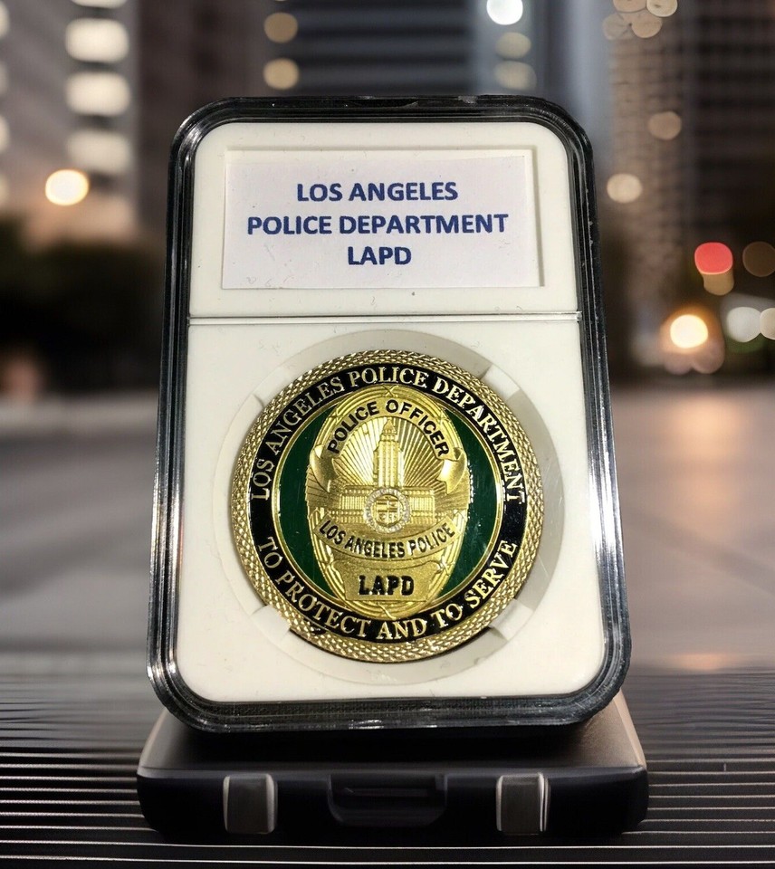 LOS ANGELES LAPD POLICE GOLD FINISH DEPARTMENT Challenge Coin 40mm New ...