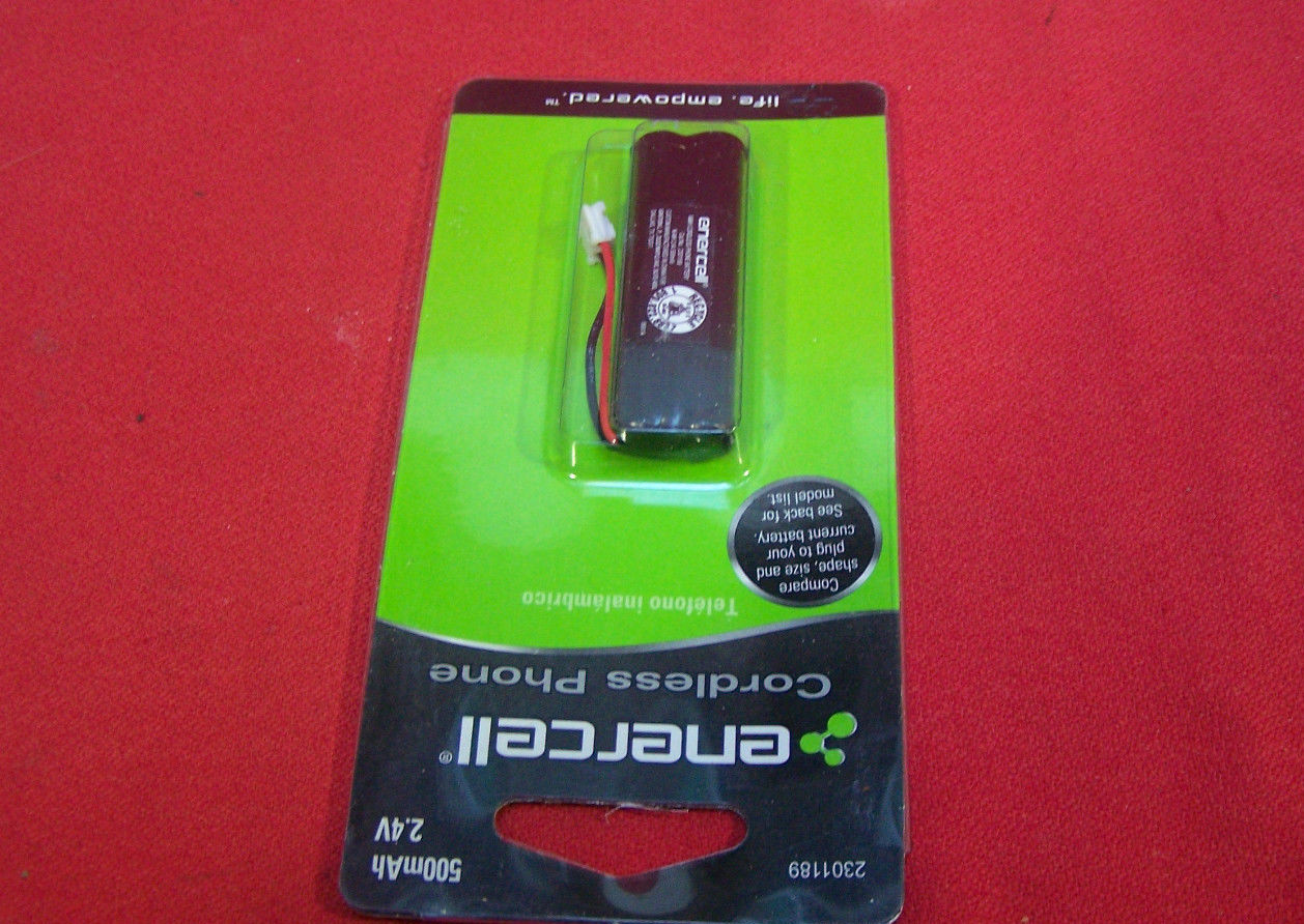 Two Enercell 2301189 Cordless Phone Rechargeable Batteries 500mah 2.4v ...