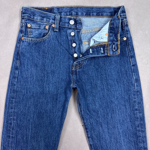 Levis 501 Jeans Mens 28x28 Blue Denim Pant Dark Button Fly Straight ...