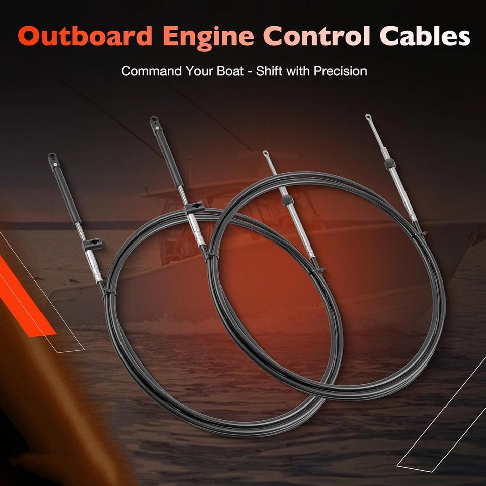 2PCS 9FT Outboard Throttle Cable Gen I Control Shift Cables For Mercury ...