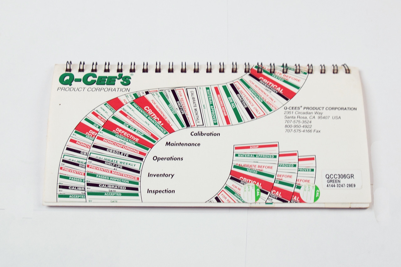 LOT OF (6) Q-CEE'S CALIBRATION LABELS PARTIAL BOOKLETS #QCC306 (H-1-3 ...