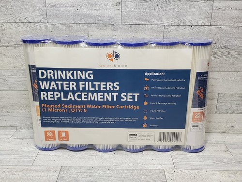 1 Micron Replacement Drinking Water Filter Cartridge 10 x 2.5, 6 Pack ...