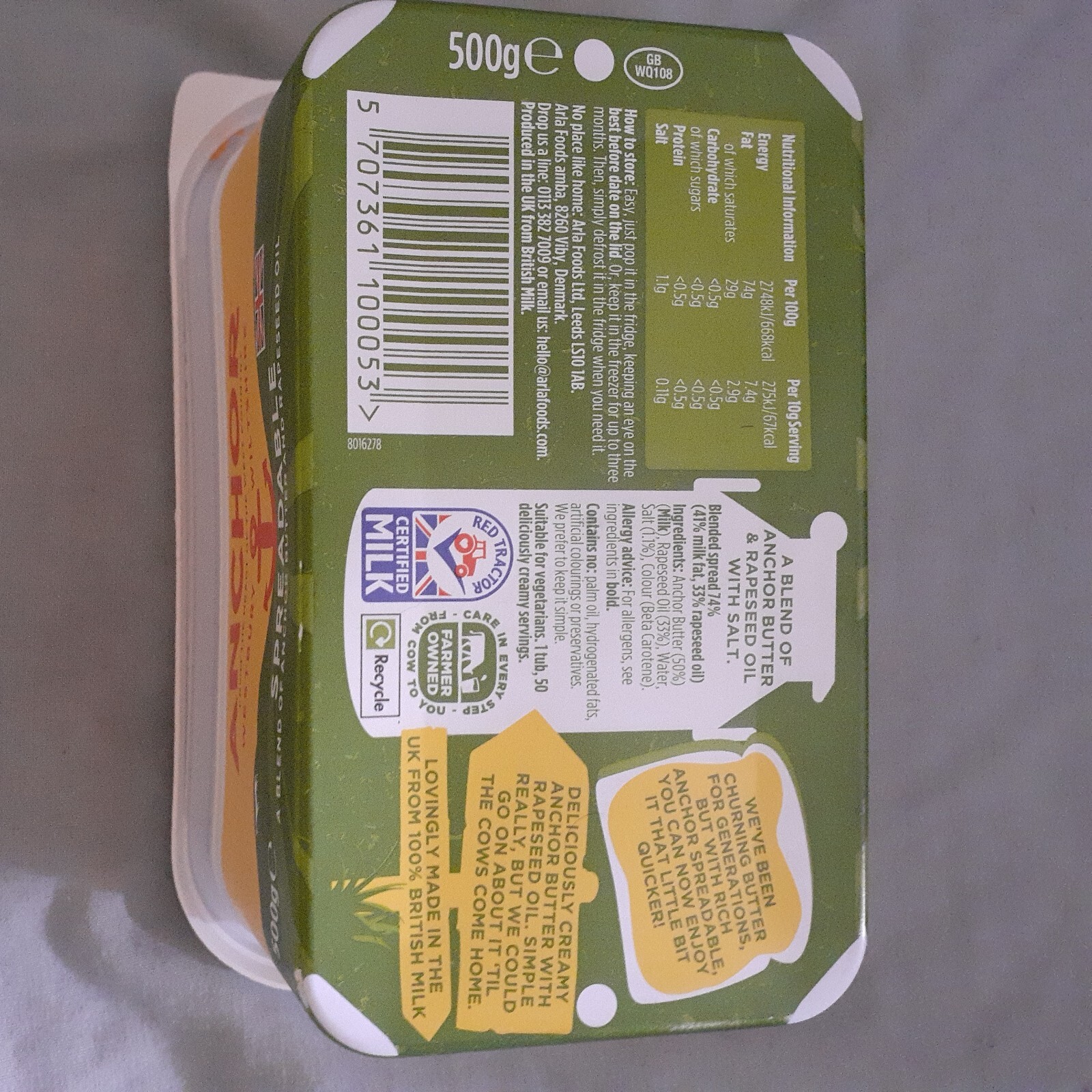 2 tubs of Anchor Butter spreadable 400g x2=800G. Free Postage ...