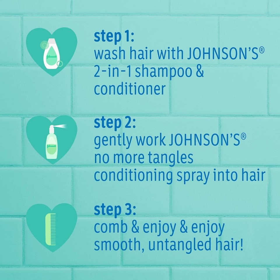 Johnson's No More Tangles Kids Detangling Spray, 10oz - Hypoallergenic ...
