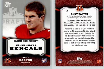 Andy Dalton 2011 Topps Rising Rookies #126 Rookie RC Cincinnati Bengals ...