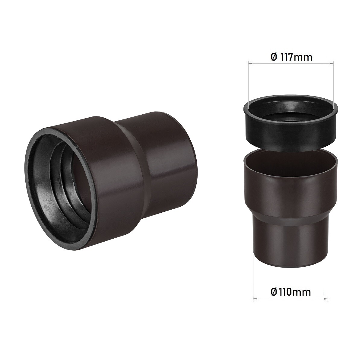 Connector Clay Pipe or Cast Iron Pipe to Plastic Pipe 110mm Adaptor ...