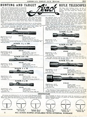 1941 Print Ad of Ajack Hunting & Target Rifle Scope Telescopes | eBay