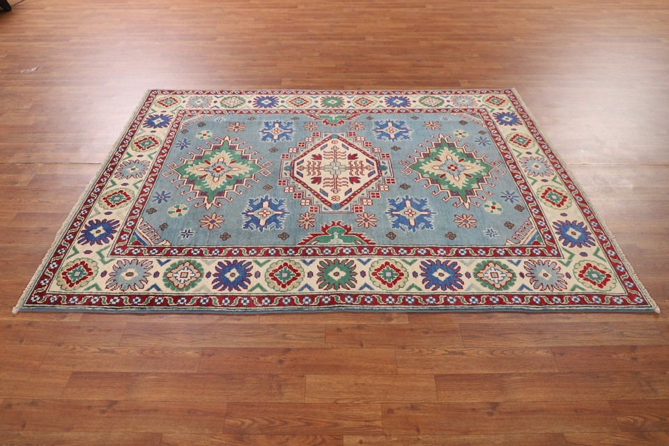 South-western Kazak Wool Area Rug: Handmade Traditional Patterns 5x7 ft ...