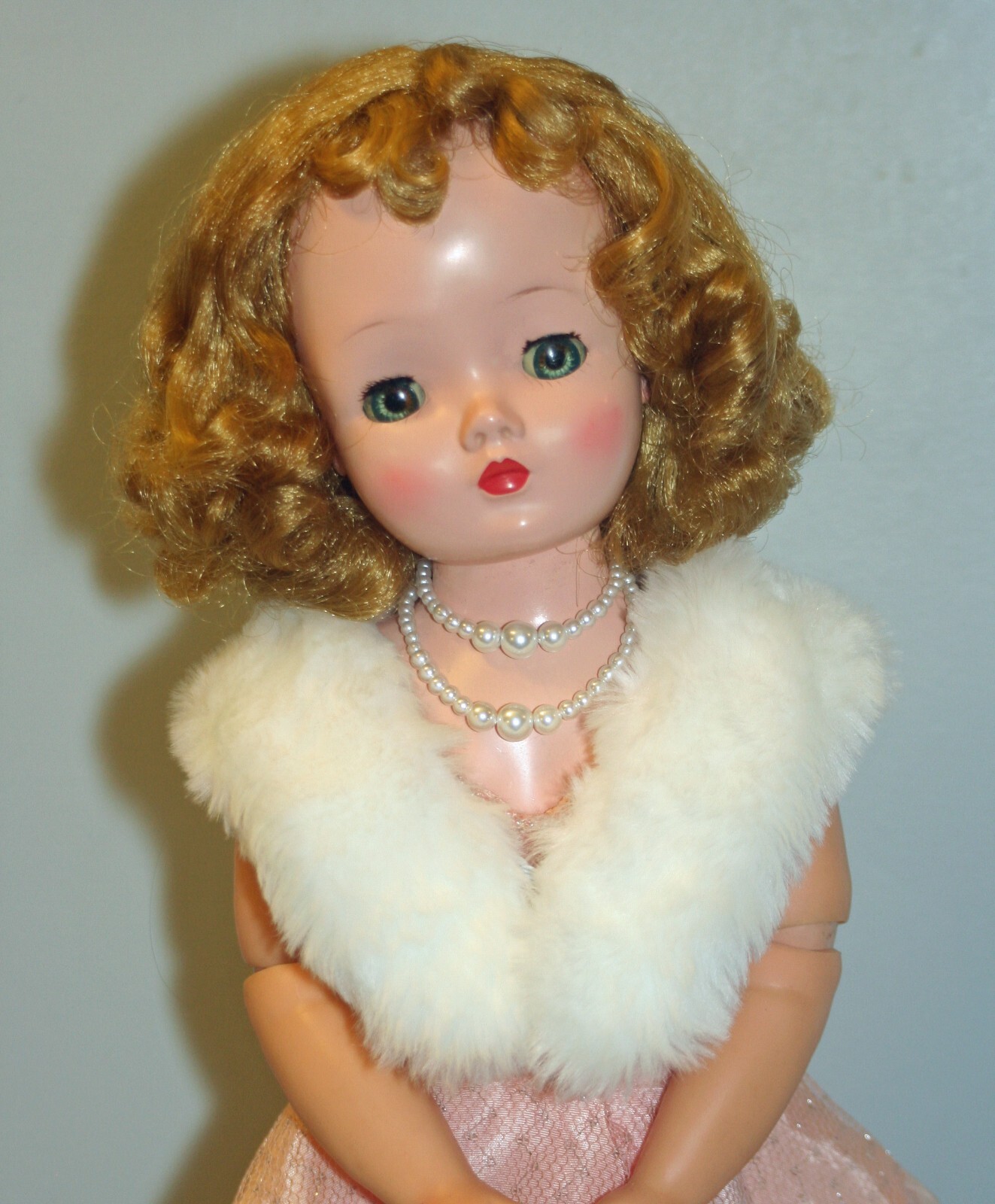 White Faux Fur Stole for 17-22" Fashion Doll Miss Revlon Cissy Toni Sue ...