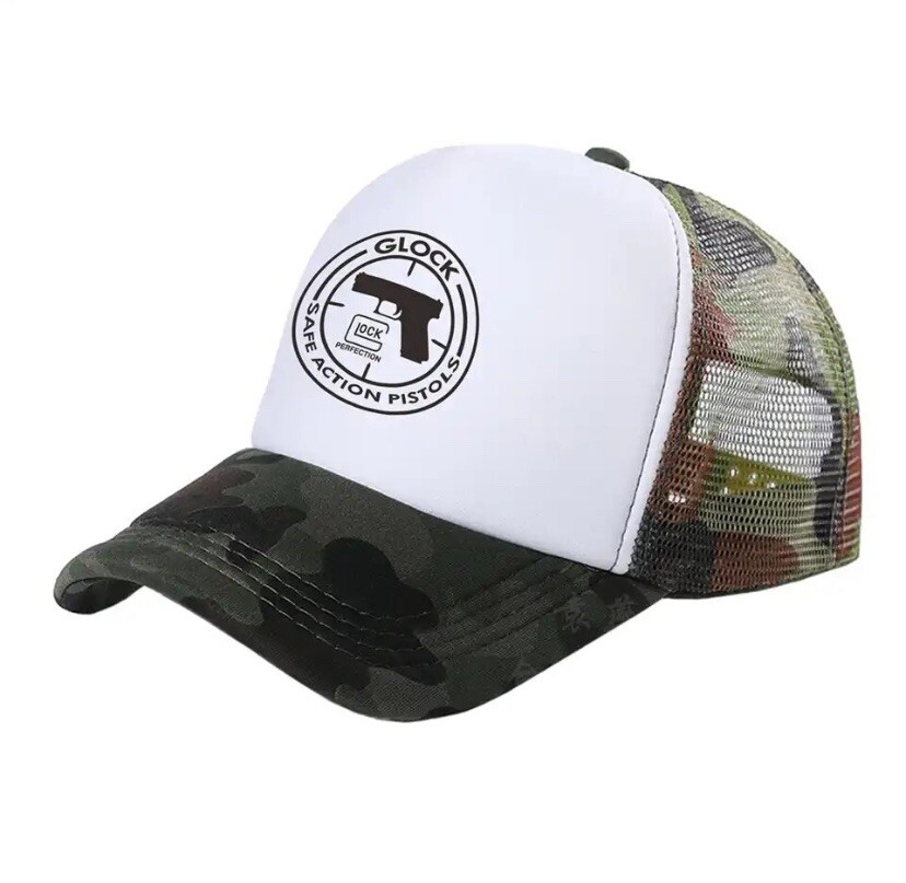 Glock Baseball Cap Shooting Hunting - White/Camo (Brand New) | eBay