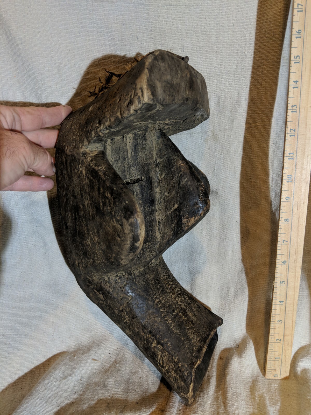 Unique Mblo Mask with Feathers on Top — Authentic Carved African Wood ...