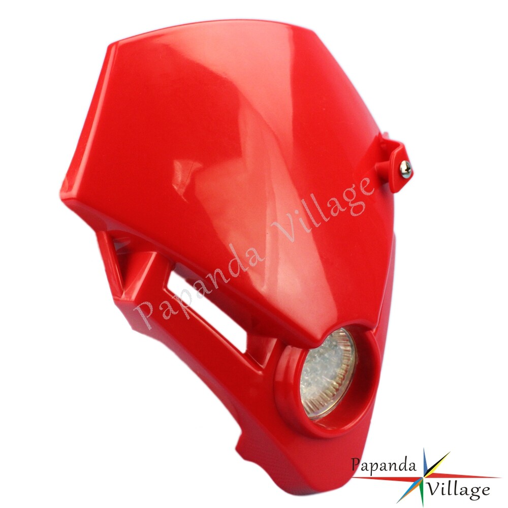 12V Supermoto LED Headlight Head Lamp Red Shell For Honda XR CRF 150 ...