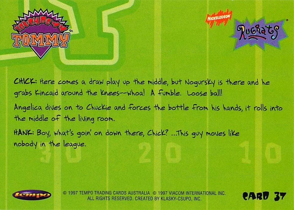 Rugrats Nickelodeon Vintage Trading Card 1997 Tempo #37 VG | eBay