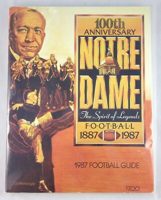 CFB 1987 Notre Dame Football Media Guide - Tony Rice, Tim Brown ...