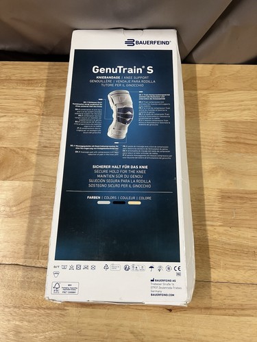 Bauerfeind GenuTrain Size 2 Left Knee Active Brace Support Titan Blue ...