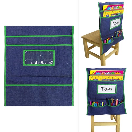 Chair Back Pocket with Name Tag Slot Easy to Attach Sturdy for Home ...