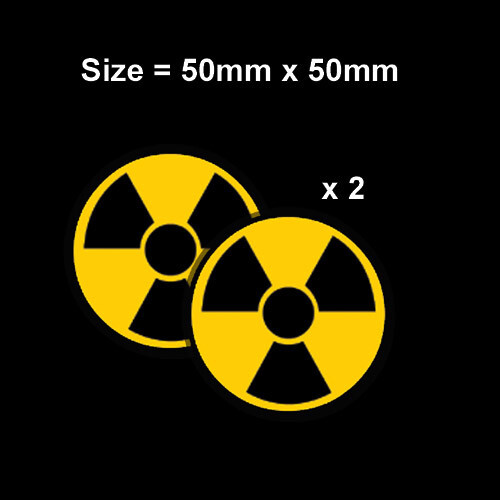 2 X RADIOACTIVE RADIATION NUCLEAR SAFETY VINYL STICKERS VINYL DECAL ...