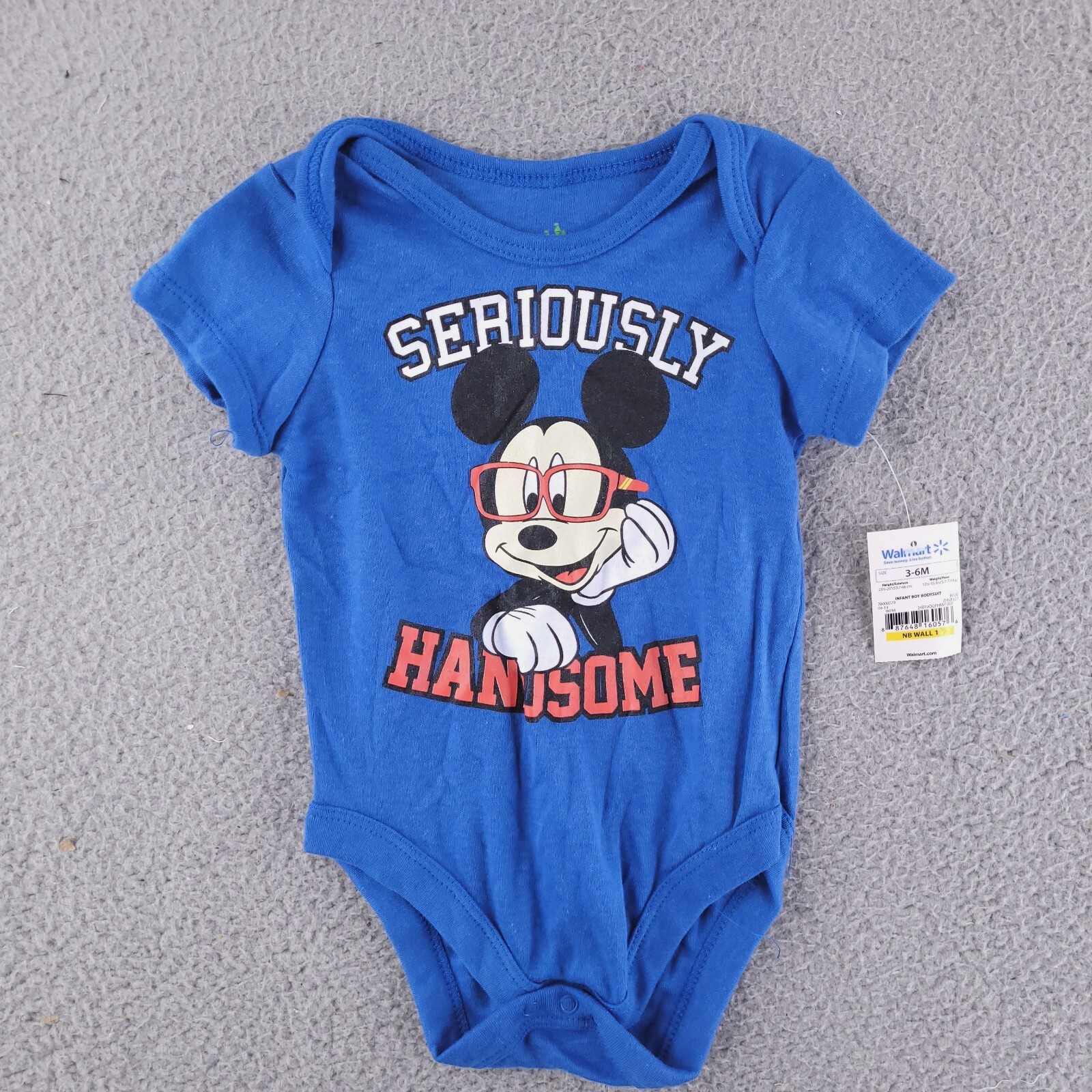 NEW Disney Infant Bodysuit 3/6M Blue Mickey Handsome One piece | eBay