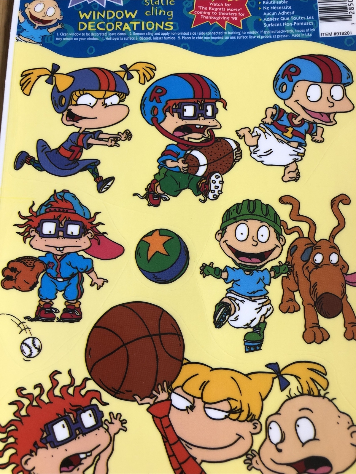 Rugrats Static Cling Window Decorations Nickelodeon 1997 Sports ...