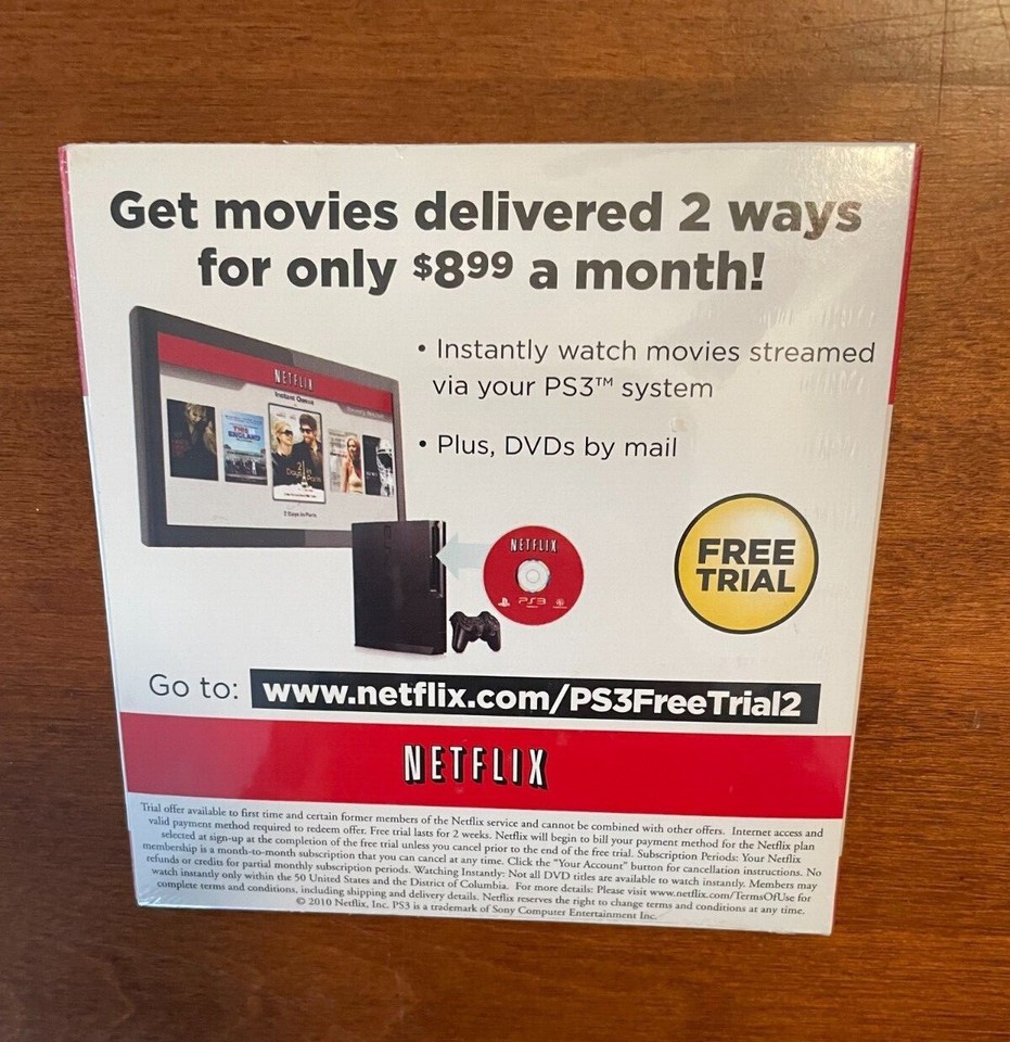 Vintage Netflix Instant Streaming Disc For PS3 - New Sealed Collectible ...