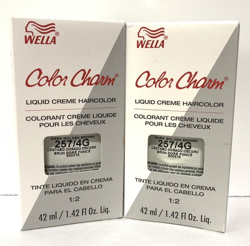 Wella Color Charm Liquid Haircolor 4G /257 Dark Golden Brown, 1.4 oz ...
