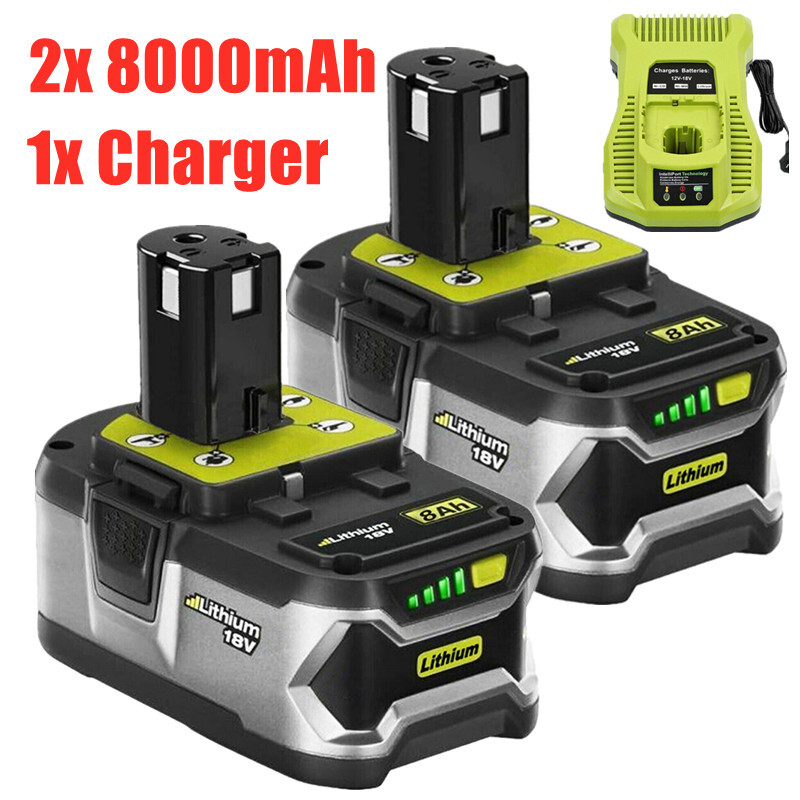 2 Pack 18V 9.0Ah Lithium Battery For Ryobi P108 ONE+ Plus P104 P105 ...