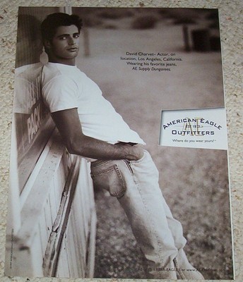 1997 print ad page -sexy DAVID CHARVET in American Eagle Outfitters ...