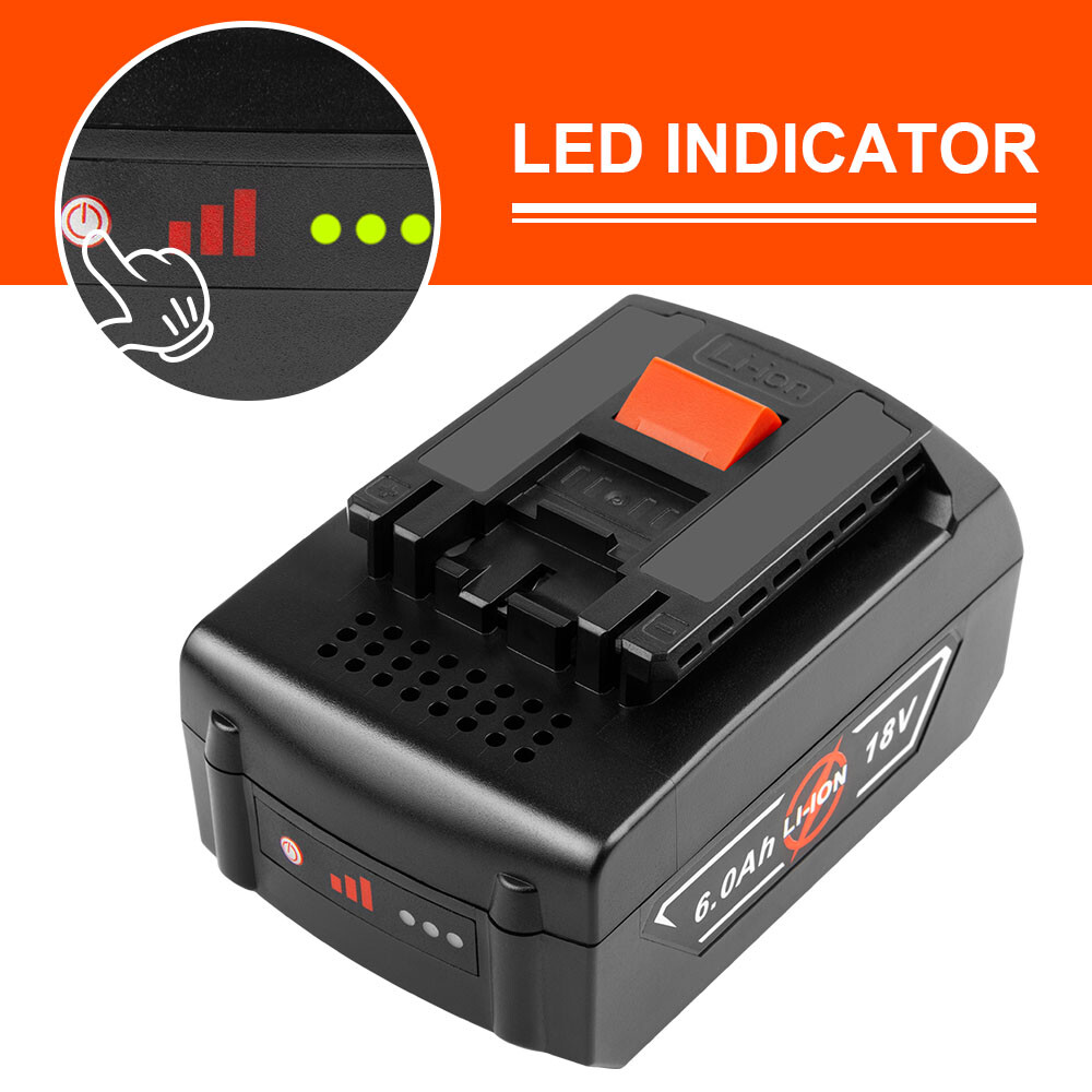18V 6.0Ah For Bosch Li-ion Battery Charger BAT609 BAT610 BAT618 BAT611 ...