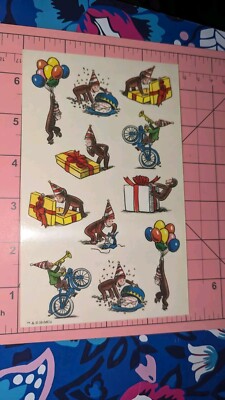 Curious George Stickers Mrs Grossmans Monkey Birthday Balloons Presents ...