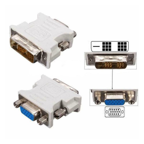 15 Pin VGA Female to 24+1 pin DVI-D Male Adapter Converter For PC ...
