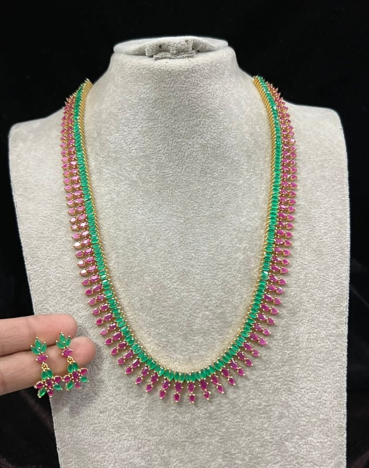 Aa+ Super Bollywood Indiano Sposa Festa Cz Lungo Neckles Set Nozze ...