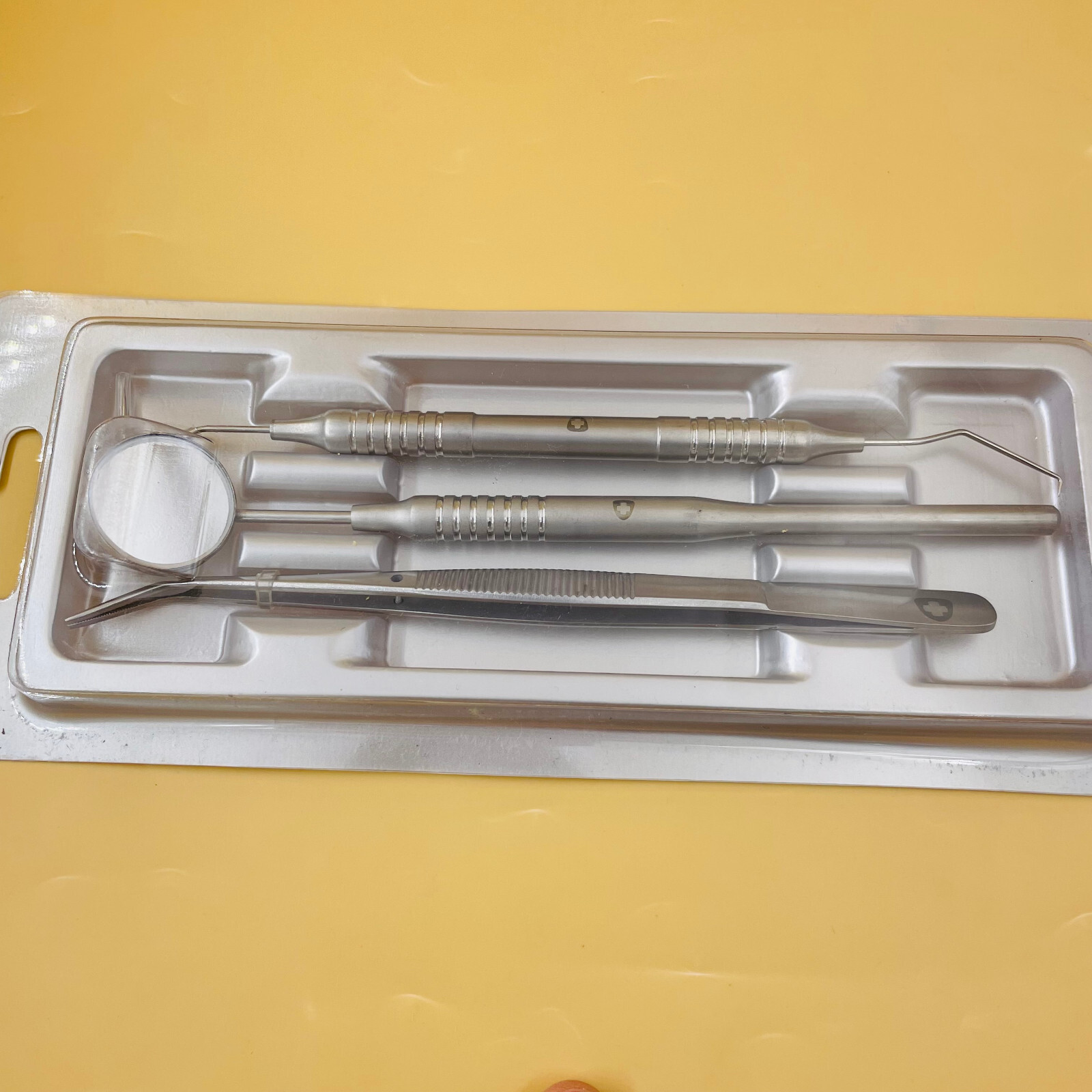 3 Instruments Basic Dental Set Mirror Explorer College plier Good ...