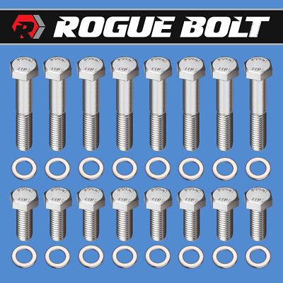 SBF EXHAUST MANIFOLD BOLTS HEX STAINLESS STEEL KIT SMALL BLOCK FORD 260 ...
