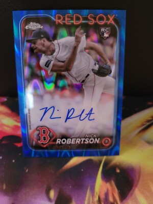 2024 Topps Chrome Nick Robertson Auto /150 Blue RC ROOKIE Red Sox #RA ...