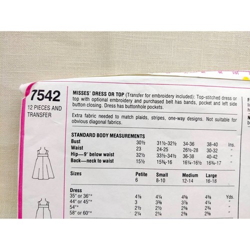 70s Womens Square Neck Dress/Top Sewing Pattern, Sm 8-10 Vintage ...