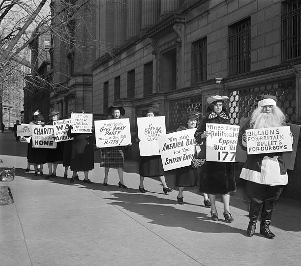 Members Massachusetts Women's Political Clubs led by a person dre- 1941 ...