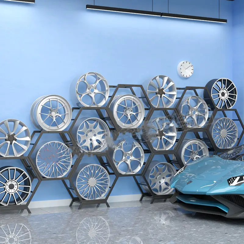 22'' Wheel Display Stand Honeycomb Shape Hive Display Stand for Car ...