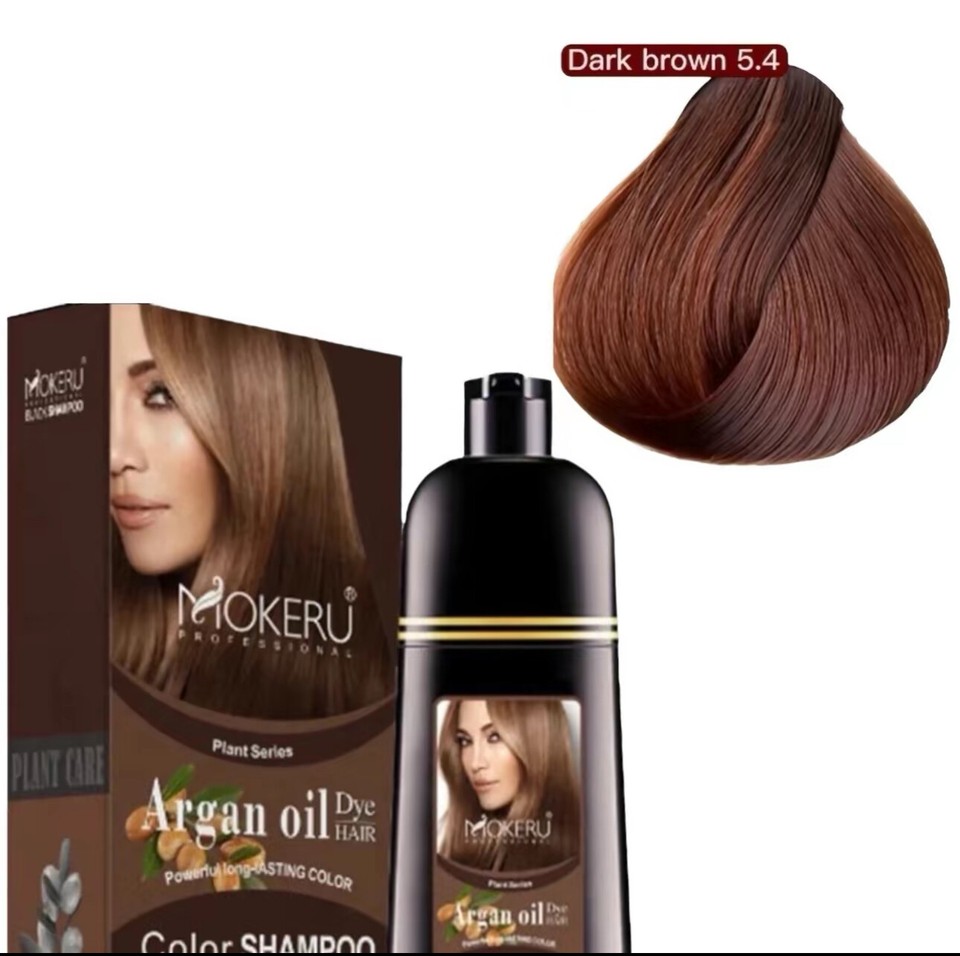 Mokeru Permanent Hair Dye Color Shampoo with Argan Oil 500 ML (7 COLORS ...