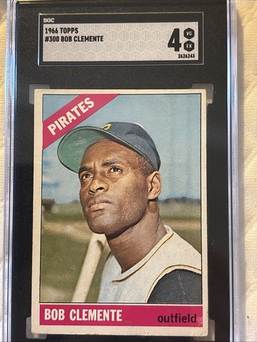 ROBERTO BOB CLEMENTE PIRATES 1966 TOPPS BASEBALL CARD #300 GRADED VG EX ...