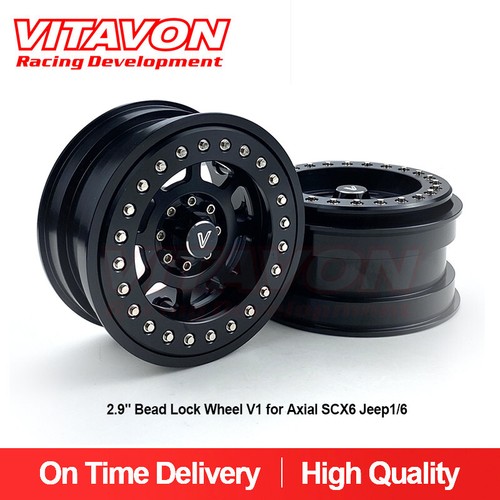 Vitavon Alu 2.9" Bead Lock Wheel for Axial SCX6 Jeep Wrangler 1/6 Black ...