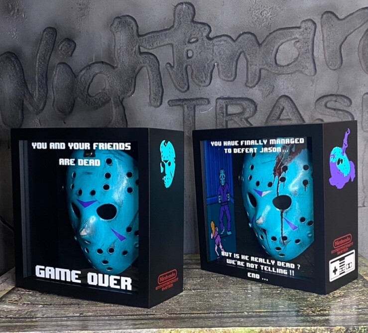 Friday The 13th 8 Bit Jason Mask & Display Custom Horror Prop ...