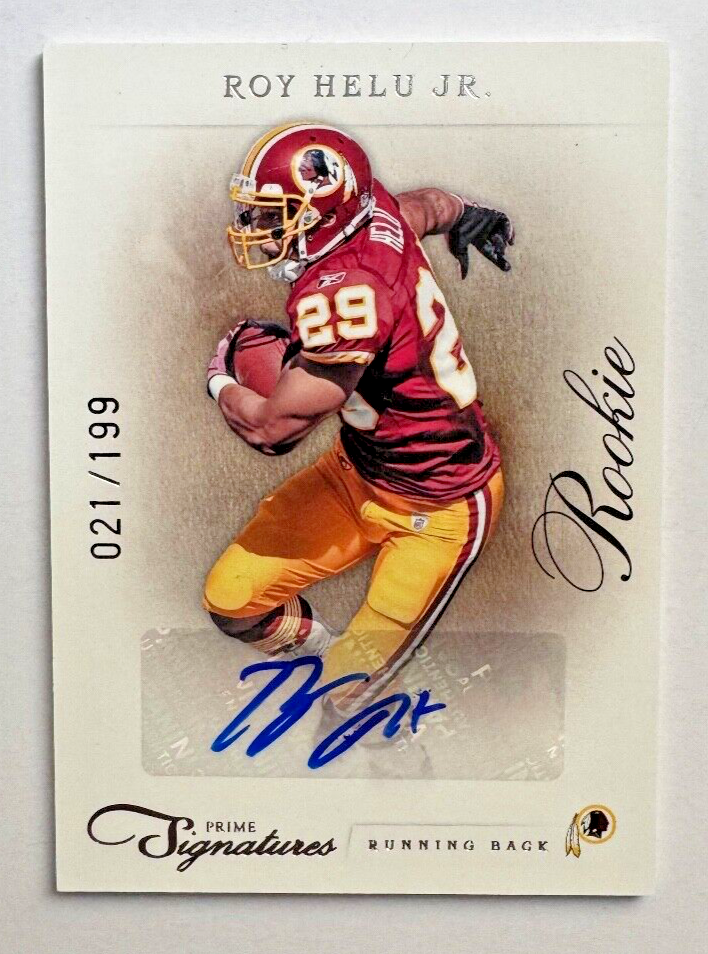 2011 Panini Prime Signatures - Rookie Roy Helu Jr. #209 Silver ...