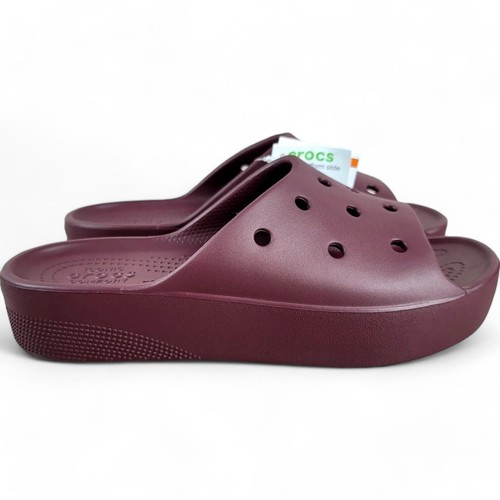 Crocs Classic Platform Sandals Women's Size 10 Dark Cherry Slides ...