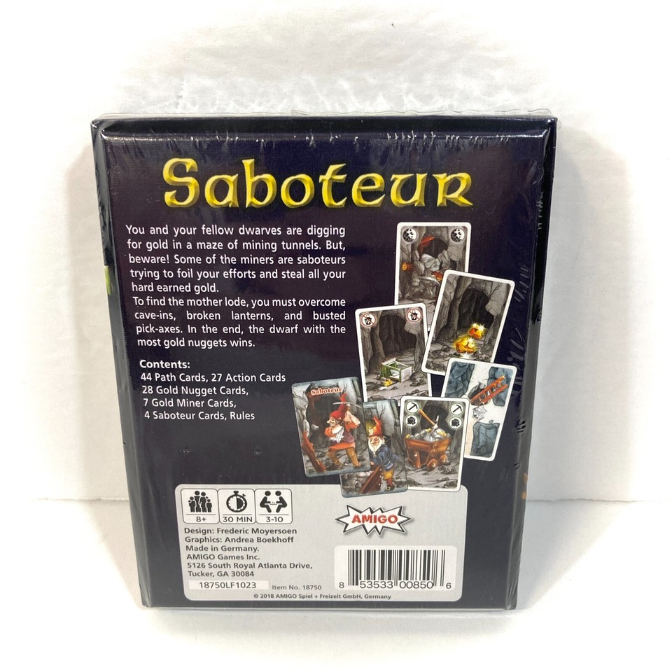 SABOTEUR CARD GAME english family board game age8+ 3-10players Amigo ...