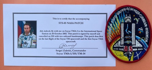 STS-85 NASA patch Flown on Soyuz TMA-1/ISS/Soyuz TM-34 | eBay