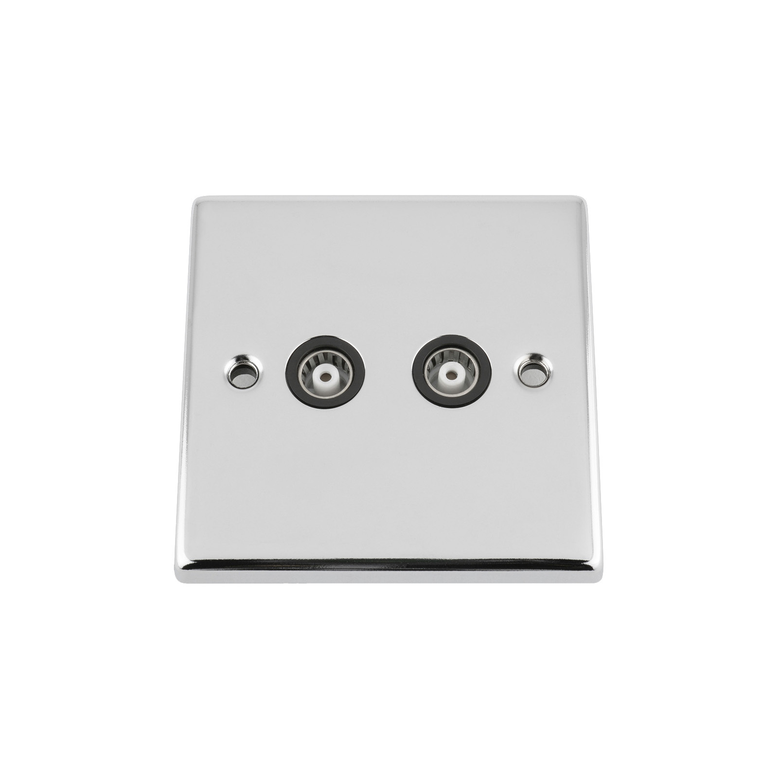 Multimedia TV Coaxial Aerial SKY Satellite Sockets Polished Chrome ...